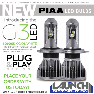 PIAA G3 LED Bulbs – Now Available – Launch Distribution